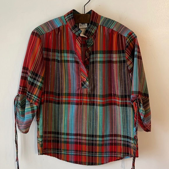 Topson Downs of California | Tops | Vintage Boho Retro Plaid Top With ...